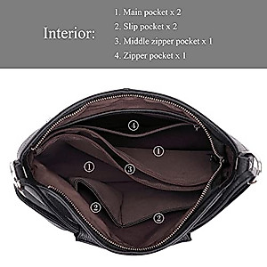 CHERISH KISS Women’s purses and handbags Genuine Leather Hobo Bag for Ladies shoulder Cross Body Bags(K22 Black-1)