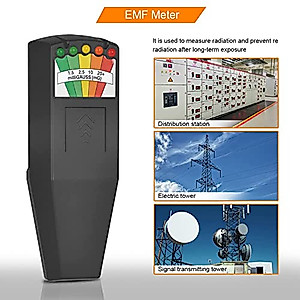 EMF Meter, 5 LED Magnetic Field Detector, Ghost Hunting Equipment Tester for Home, Office & Outdoor Inspections