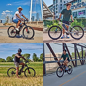 Totem Electric Bike for Adults 26”, Electric Mountain Bicycle 350W Motor, 20MPH Victor 2.0 with 36V 10.4Ah Removable Battery, E-MTB with Shimano 21 Speed Gears, Upgraded Adjustable stem-Black