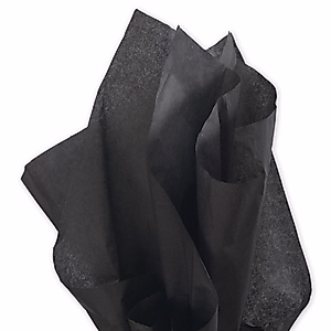Black Tissue Paper (100 Sheets) for Gift Wrapping, Packaging, Floral, Birthday, Christmas, Halloween, DIY Crafts and More 15" X 20"