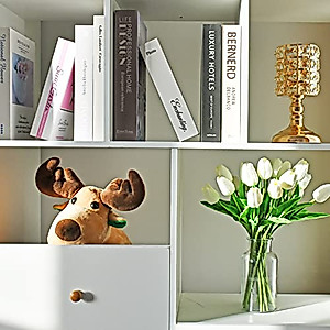 Mandy's 20pcs White Flowers Artificial Tulip Silk Flowers 13.5" for Easter Day Home Kitchen Wedding Decorations