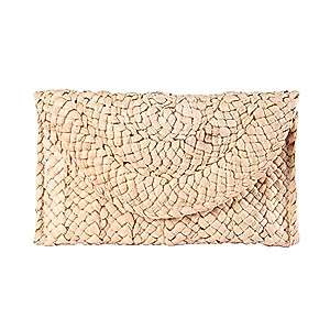 Kuang Womens Straw Clutch Purse Handbag Shoulder Clutch Envelope Wallet Beach Straw Purse for Ladies