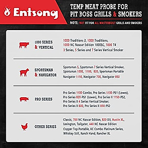 Replacement for Pit Boss Meat Probe Pellet Grills and Pellet Smokers Parts,2pc Waterproof BBQ Temperature Probe,3.5 mm Plug,Equipped with Stainless Steel Grill Holder 2pc