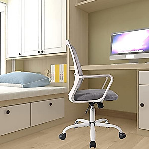 Office Desk Chair, Mesh Home Office Computer Task Chairs, Ergonomic Swiveling Rolling Desk Chair, Grey