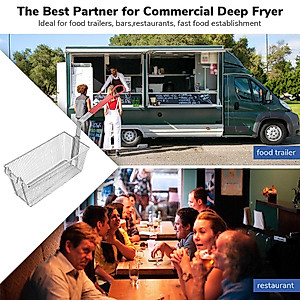 WeChef 2Pcs Deep Fryer Baskets with non-slip Handle 13" x 6 5/16" x 5 7/8" Nickel Plating Heavy Duty Construction Fryer Basket for Commercial Restaurant Roadside Stall Red