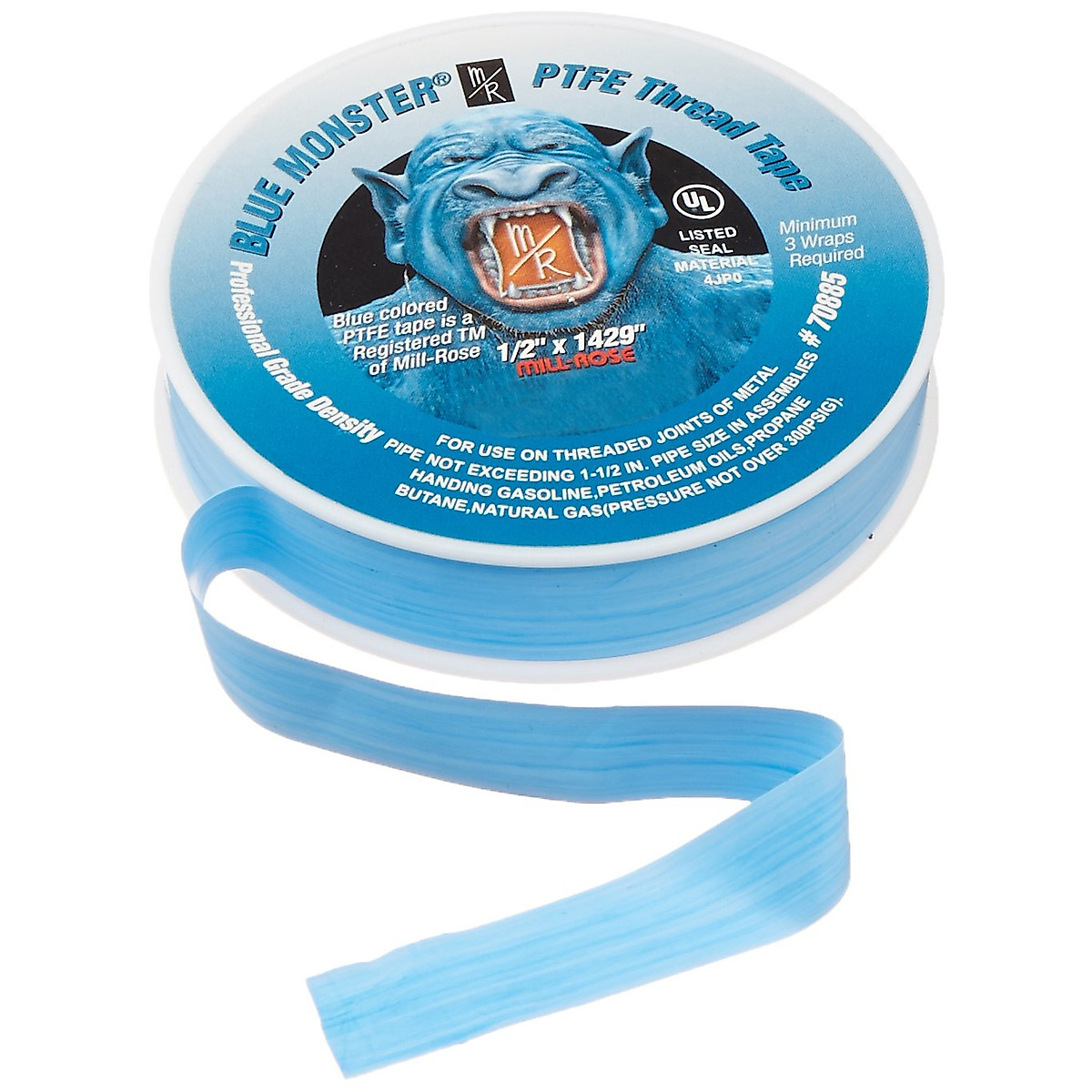Mill-Rose 70885 Blue Monster PTFE Pipe Thread Sealant Tape, 1/2-Inch x 1429-Inches, Blue