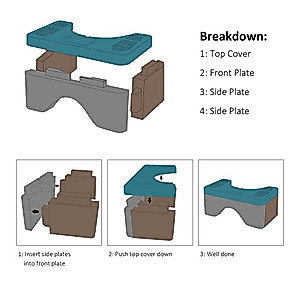 EASICOZI Potable Bathroom Squat Stool, Convertible Squatting Toilet Stool from 7” to 9” Height, Foldable Toilet Step Stool for Adult and Teens（Black）