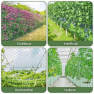 PACETAP 2PCS 6x16.4Ft Trellis Netting for Outdoor Climbing Plants, Garden Plant Trellis Netting with 100PCS Zip Ties for Cucumber, Tomato, Vine, Vegetable Fruit and Flowers