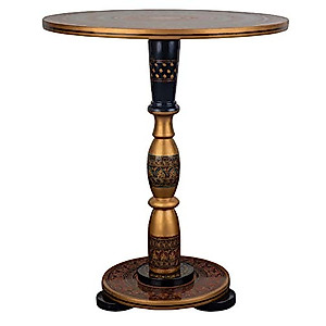 Hand-Crafted Round Side Accent Table for Living Room or End Table for Bedroom by EXCESSORIZE THAT- Boho Blue (19" Tall)