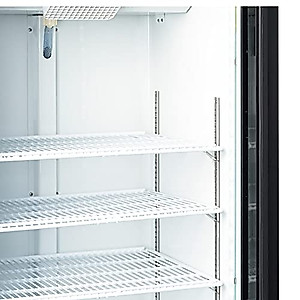PEAKCOLD Single Glass Door Commercial Refrigerator - Retail Merchandiser Cooler; 14 Cubic Ft.