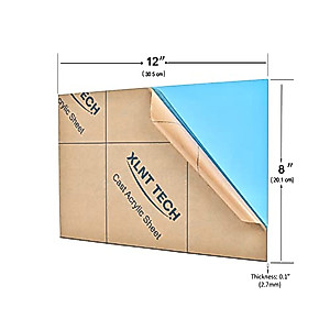 10 Pieces & 10 Colors 8" x 12" x 0.118" Transparent Colored Cast Acrylic Sheets, Plexiglass Plastic Sheet for Cutting, Engraving Signs, DIY Projects. - XLNT TECH