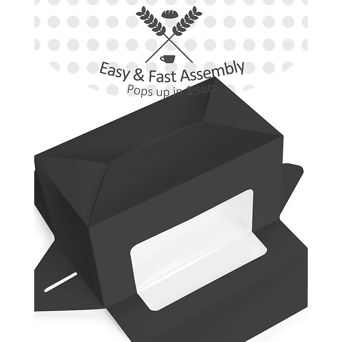 qiqee Cupcake Box Two Holder 6.5x3.6x3.5inch(2.2" Top) 50pcs Brown 2 Cupcake Boxes With Window