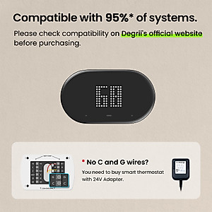 Degrii Smart Thermostat - Smart Thermostats for Home with App Control, Multi-Schedule Programming, Geofencing, Easy DIY Setup, Programmable Wi-Fi Thermostat, Black