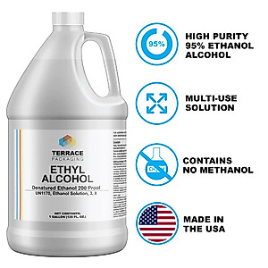 Active Element Ethanol Alcohol 95% - Ethyl Alcohol - 1 Gallon - High Purity - Multi-Use for Lab Use, Bio Ethanol Fuel, Ethanol Fireplace Fuel, Denatured Alcohol Solvent, Surface Cleaning and More