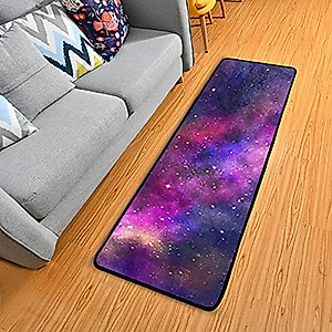 Galaxy Space Star Field Kitchen Rug Runner Rug Doormat Bath Mat Area Rug Non-Slip Carpet for Kitchen Living Bedroom 72 x 24 Inch
