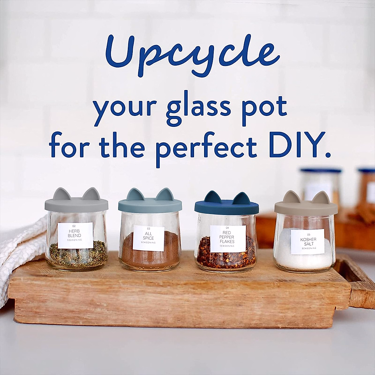 OHMO for Oui Yogurt Jar Lids - 4 pack Oui Lids for Yoplait Yogurt Container, Sealed Leak Proof Silicone Covers in 4 Colors