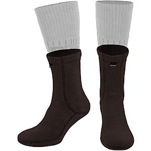 281Z Military Warm 6 inch Boot Liner Socks - Outdoor Tactical Hiking Sport - Polartec Fleece Winter Socks (Medium, Brown Bear)