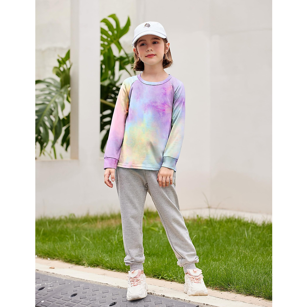 Arshiner Kids Girls Tie Dye Long Sleeve Casual Loose Crewneck Sweatshirts for 4-5T