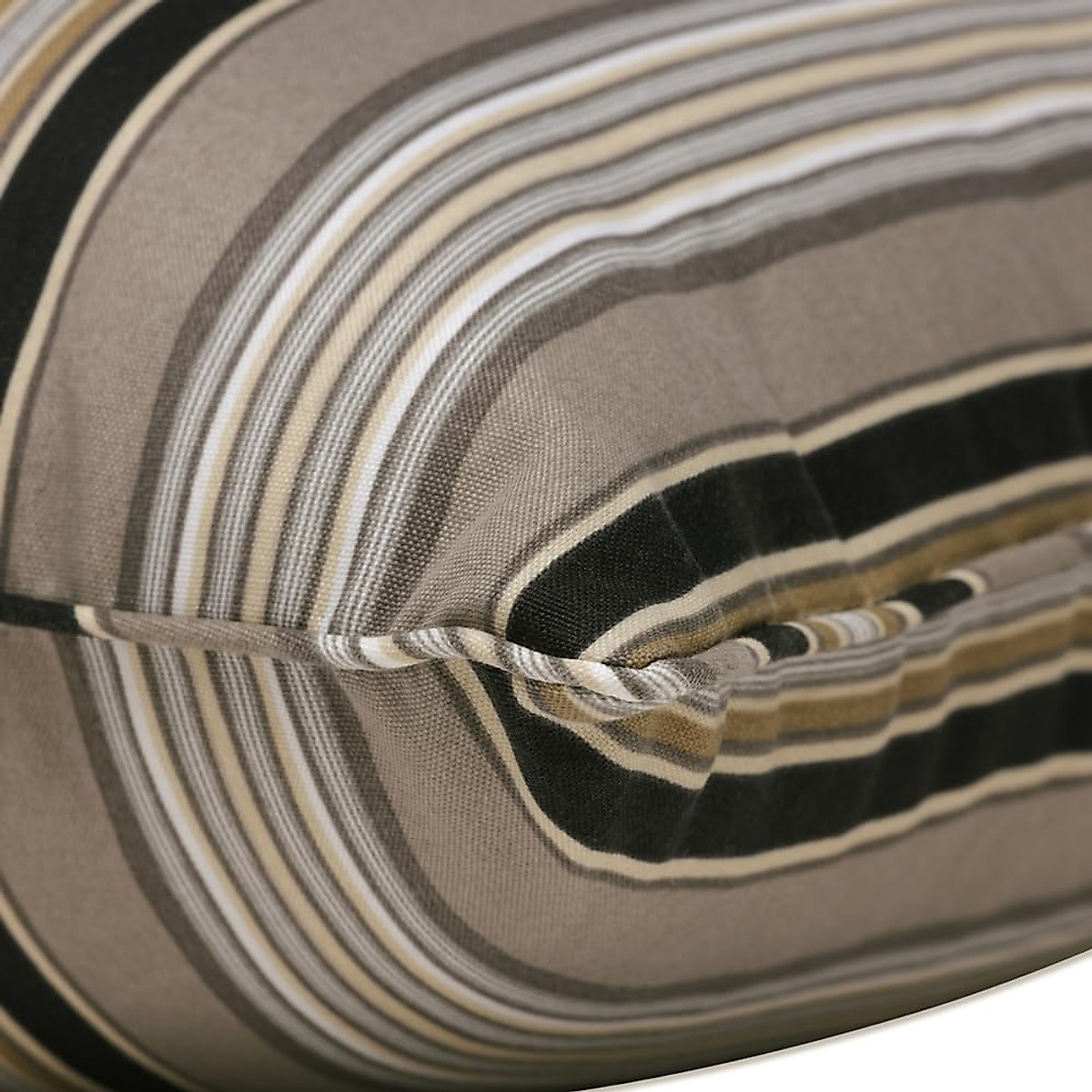 Pillow Perfect Outdoor/Indoor Getaway Stripe Onyx Oversized Lumbar Pillows, 24.5" x 16.5", Black, 2 Count