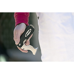 Hyde Dual Blade Folding Painter's Tool 5-In-1 Stainless Steel Folds Closed, Flex 1-1/2 Inch, Cleans Rollers, Spreads Compound, Scrapes, Cleans Out Cracks, Opens Cans and Boxes,Black