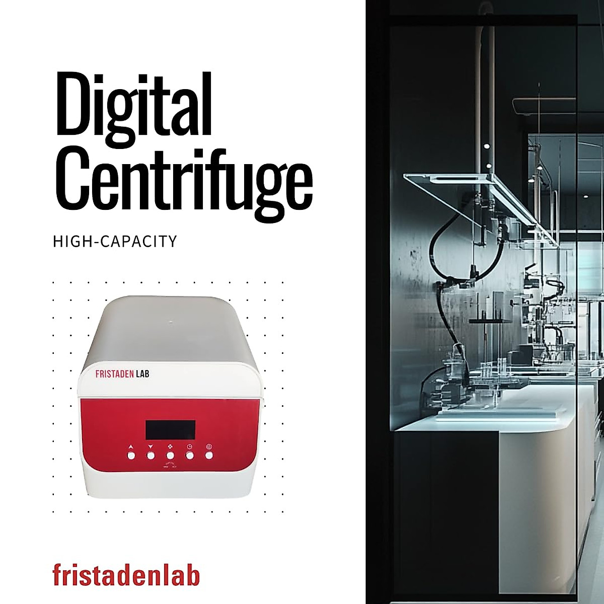 Fristaden Lab Digital Centrifuge | Highest Capacity in Its Class (300 mL) | USA Company | 10-4000 RPM | Precision Control