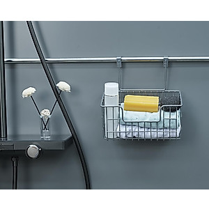 JUNCHU CHERRY 2 Pack The Cabinet Door Organizer, Hanging Wall Mount Storage Wire Basket,Grid Storage Basket for Kitchen,Pantry Bathroom,Cabinet,Chrome