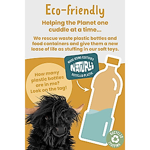 Living Nature Highland Cow Black Stuffed Animal | Farm Toy with Sound | Soft Toy Gift for Kids | 9 Inches