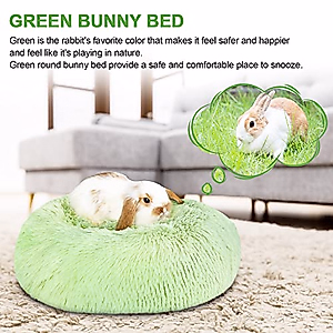 Bunny Bed for Rabbits, Warm Rabbit Bed Small Animal Beds for Guinea Pig, Chinchilla, Chipmunk, Squirrel, Bunny Beds Mat Nest, Green