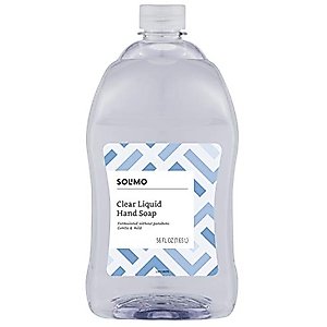 Amazon Brand - Solimo Gentle & Mild Clear Liquid Hand Soap Refill, Triclosan-free, Fresh Floral Scent, 56 fl oz (Pack of 1)