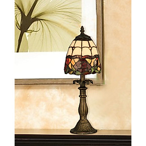 Dale Tiffany TA70711 Enid Table Lamp, Antique Brass and Art Glass Shade, 16.00x5.75x5.75
