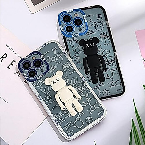 DOWINTIGER for iPhone SE Case Cool 3D Bear Design for Boys Men Teens, Soft Flexible Slim TPU Protection Clear Designer Case - 015