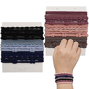 BAISDY 30Pcs Boho Hair Ties Bracelets Elastic Twist Braided Hair Bands For Women Girls Kids