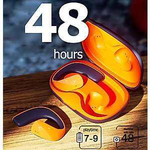 Wireless Over Open Ear Earbuds with Earhooks Wireless Bone Conduction Headphones Head Set Bluetooth Bone Conduction Headset Earbuds Induction Earphones Bone Conducting Open Ear Headphones Outer Ear