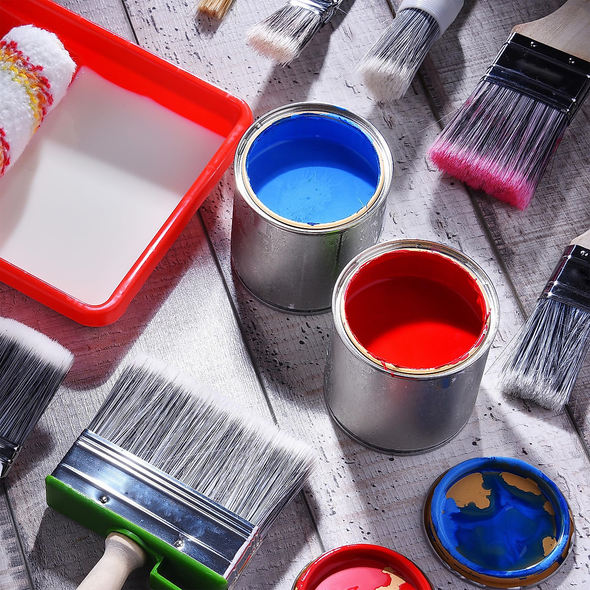 Cornucopia Gallon & Quart Paint Cans Combo Pack; Unlined Metal Cans w/ Lids / No Handle Style