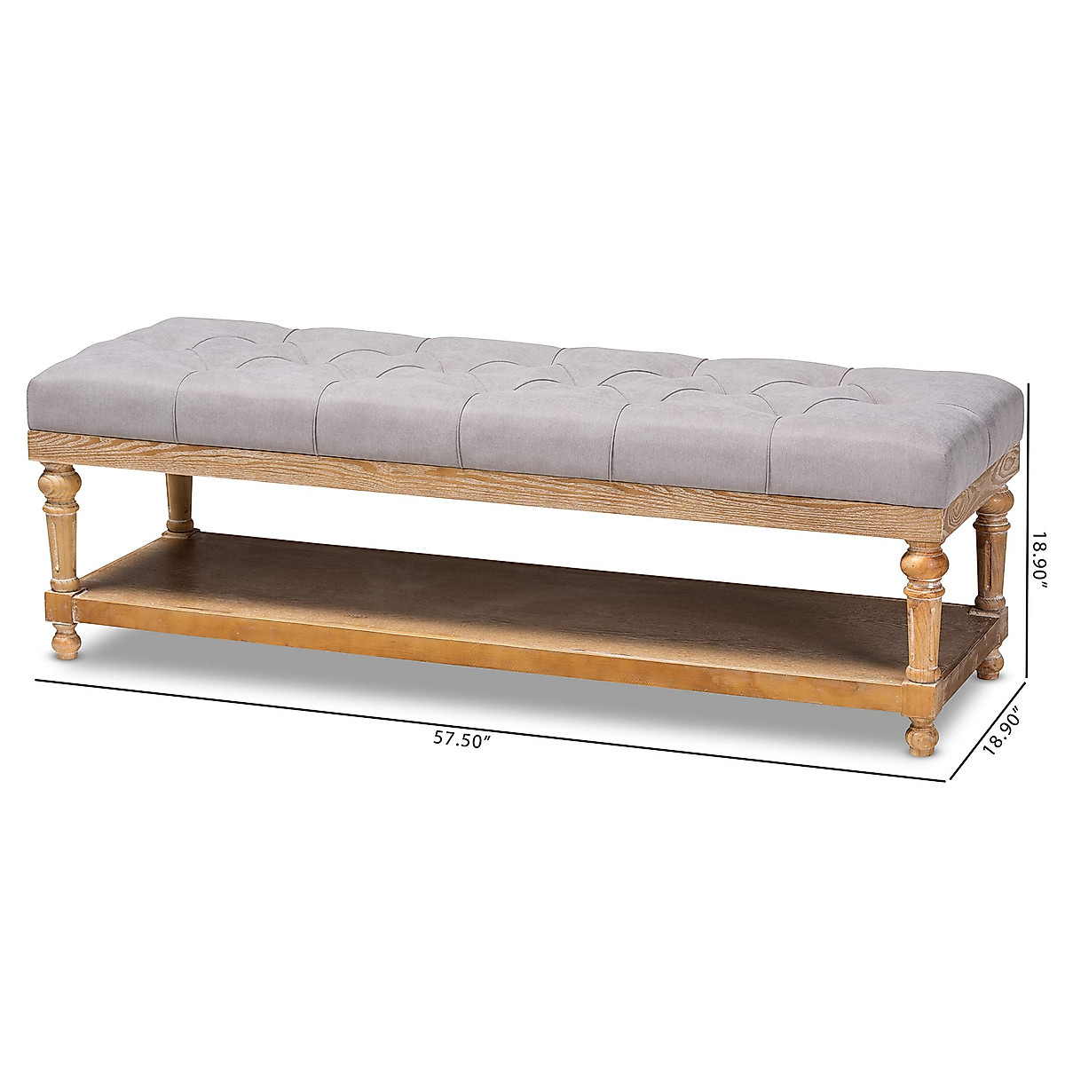Baxton Studio Benches & Banquettes, Grey/Greywashed
