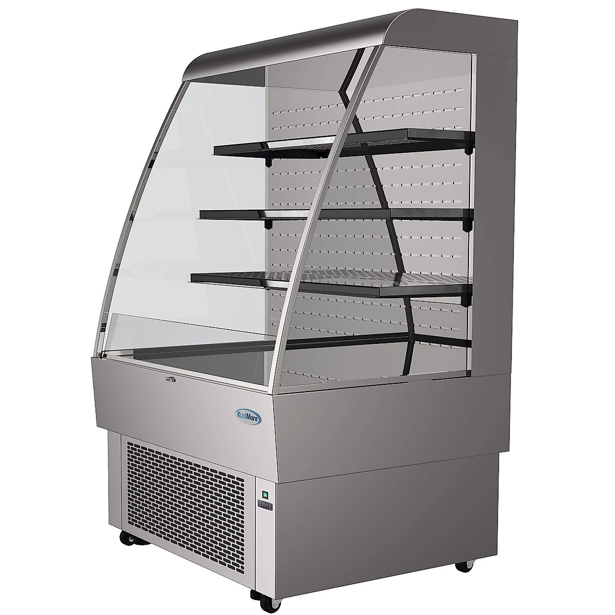 KoolMore - CDA-13C Open Air Merchandiser Grab and Go Refrigerator with LED Lighting and Night Curtain - 13.4 cu.ft