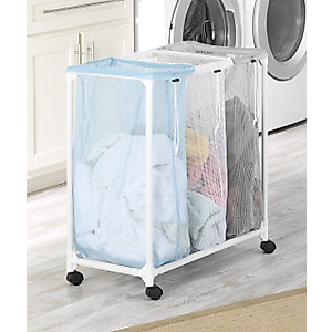 Whitmor Triple Laundry Sorter with Wheels