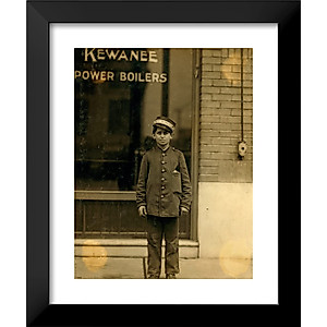 ArtDirect Hine, Lewis Wickes 20x24 Black Modern Framed Art Print Titled: Messenger Boy St. Louis 1910