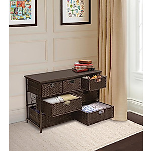 August Collection Wide Seven Basket Drawer Storage Unit
