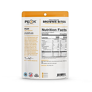 Peak Refuel Fudge Brownie Dessert Bites | Freeze Dried Backpacking and Camping Food | Tasty Trail Treat | High Protein Snack Packs (Brownie 1-Pack)