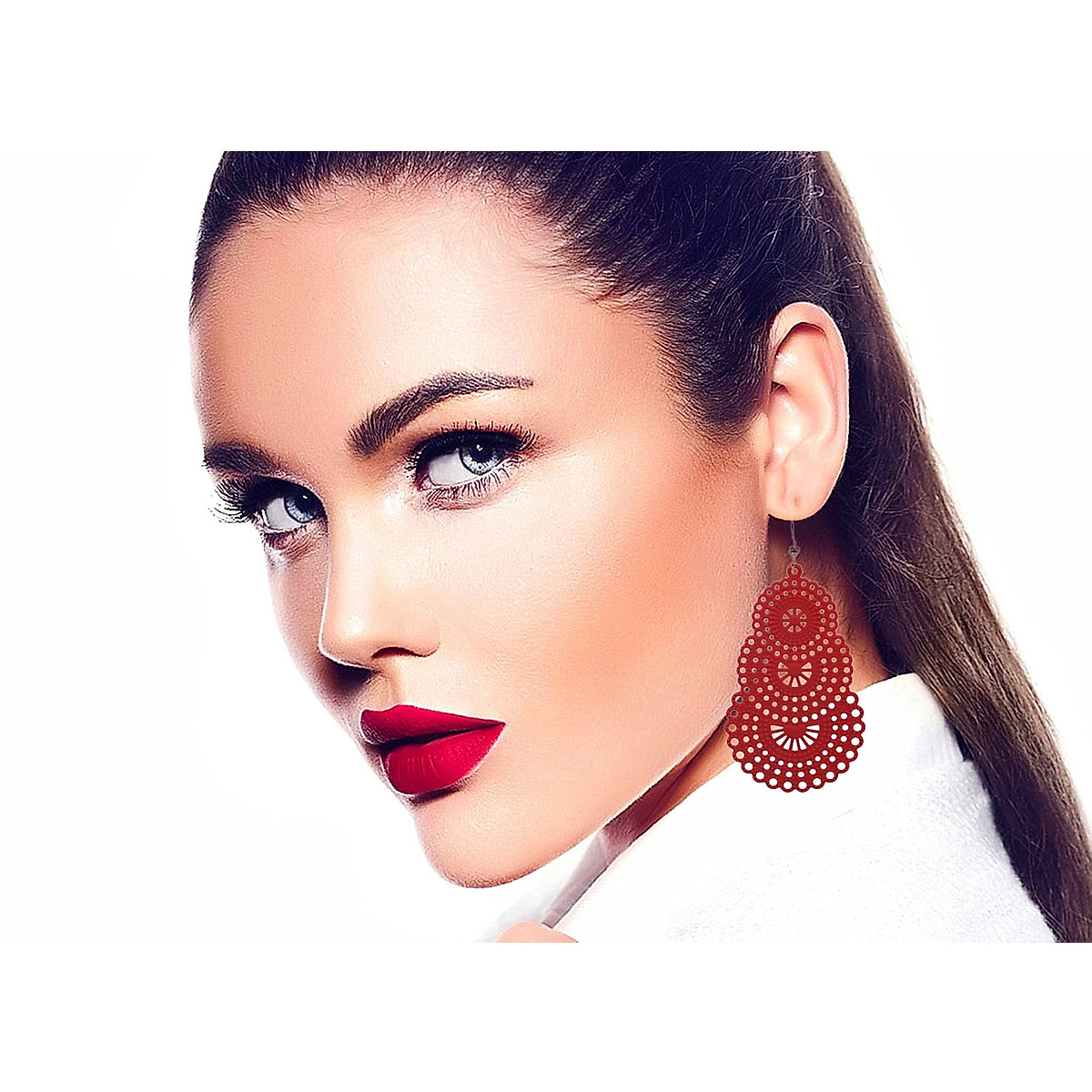 HAFILO 12 pairs of colorful hollow lightweight dangle earrings Bohemian Boho Style Danglers Dangling Eardrop Hypoallergenic Earrings for Women fashion