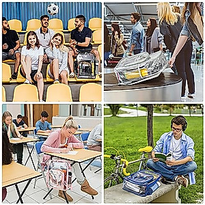 BALEINE Clear Backpack for Girls, Clear Backpacks for School, Heave Duty PVC Clear Bags Clear bookbag (Blue)