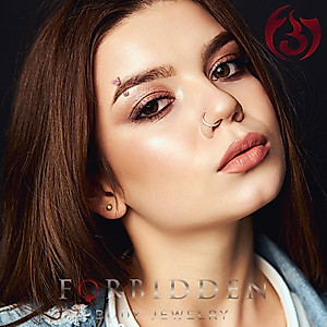 Forbidden Body Jewelry 16g 8mm Curved Barbell for Daith, Eyebrow, Rook & Belly Button w/CZ Butterfly Top, Clear/Gold Tone