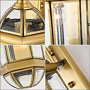 PEHUB Full Copper Wall Light E27 High Brightness Glass Wall Sconce Lamp European Luxury Elegant Lamp Fashion Creative Restaurant Aisle Indoor/Outdoor Wall Lantern Lighting Fixture Exterior Light Fixtu