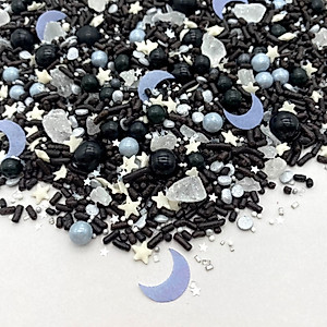 Moon Child Sprinkle Mix by Simply Sucré | Gothic Sprinkles Sprinkles | Star Sprinkles | Edible Sprinkles | 4 oz. 8oz. 16 oz. | Bulk Sprinkles | Galaxy Sprinkles (8 oz jar)
