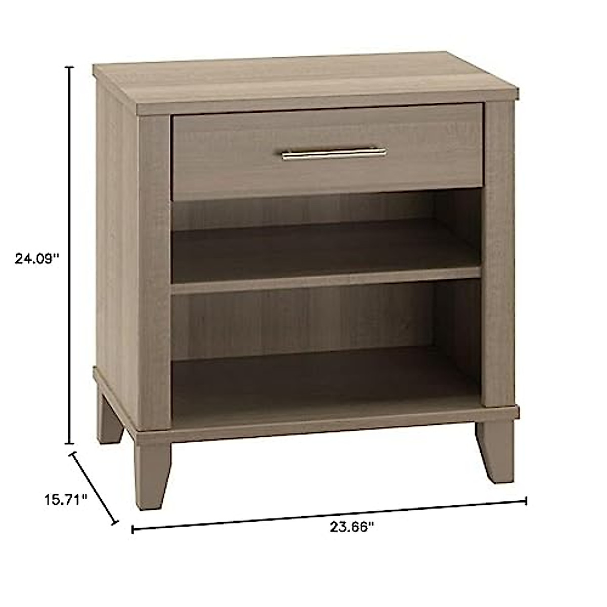 Bush Furniture Somerset Nightstand in Ash Gray