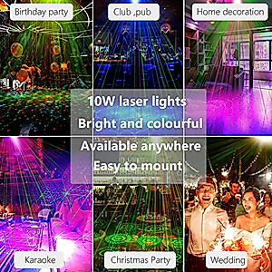 Party Lights DJ Disco Lights,Stage Laser Light Projector 2 RGB LED Multiple Patterns Sound Activated Flash Strobe Lighting with Remote Control for Parties Christmas Karaoke Wedding Home Decoration