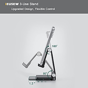 Ieusew Foldable Tablet Stand, Portable Ipad Stand for Desk, Multifunctional Desktop Stand Holder for Tablet and Cell Phone.