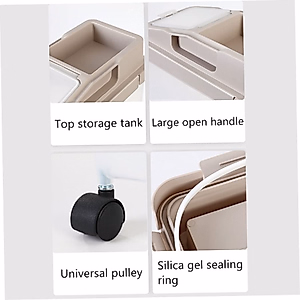 Ingredient Storage Bin Container 10kg Rice Dry Food Sealed on Wheels with Lid Measuring Cup Coffee.