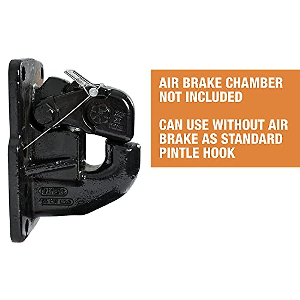 Buyers Products PH55 50 Ton Air Compensated Pintle Hook, 10-Hole Mount